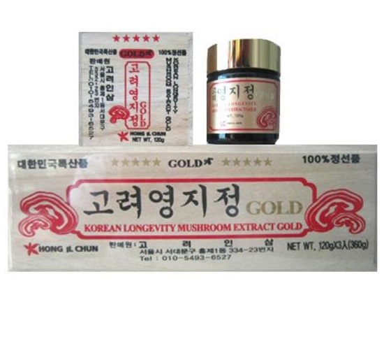 Cao linh chi Sao Vàng Hàn Quốc 3x120gr, cao linh chi hộp gỗ, cao linh chi núi.